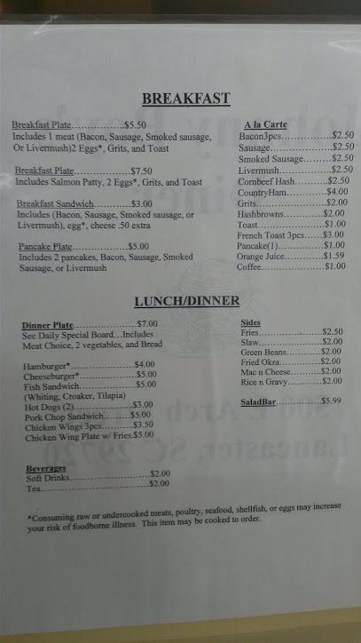 Menu at Johnny Boys Diner restaurant, Lancaster