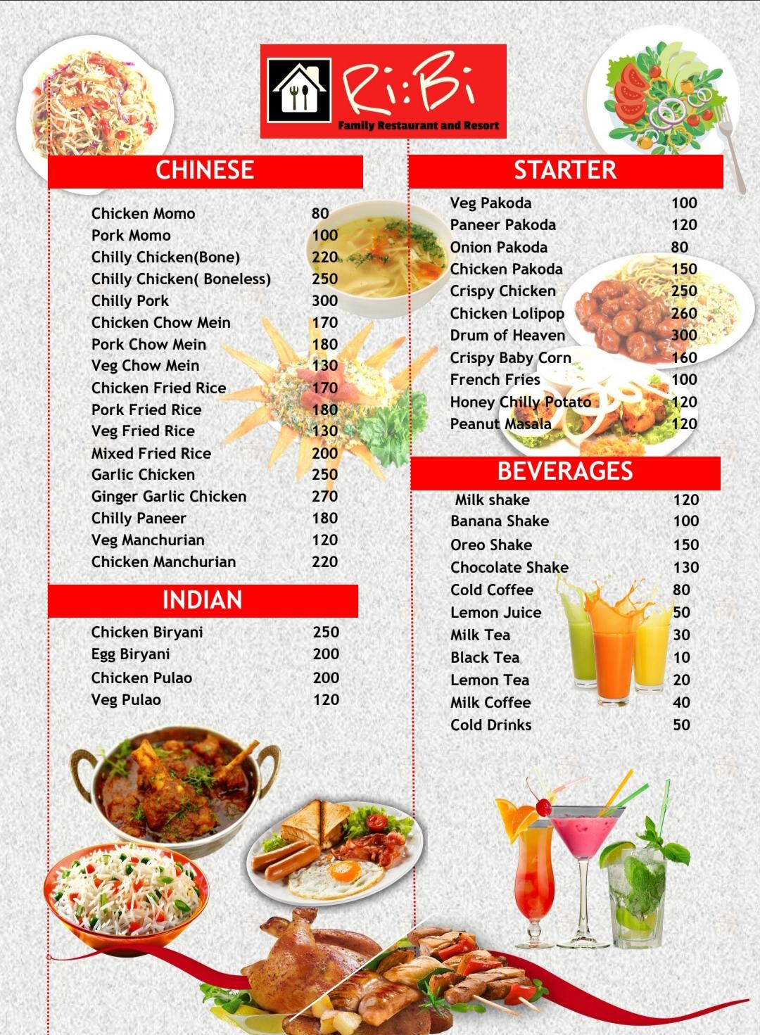 Menu at Ri:Bi Family Restaurant, India
