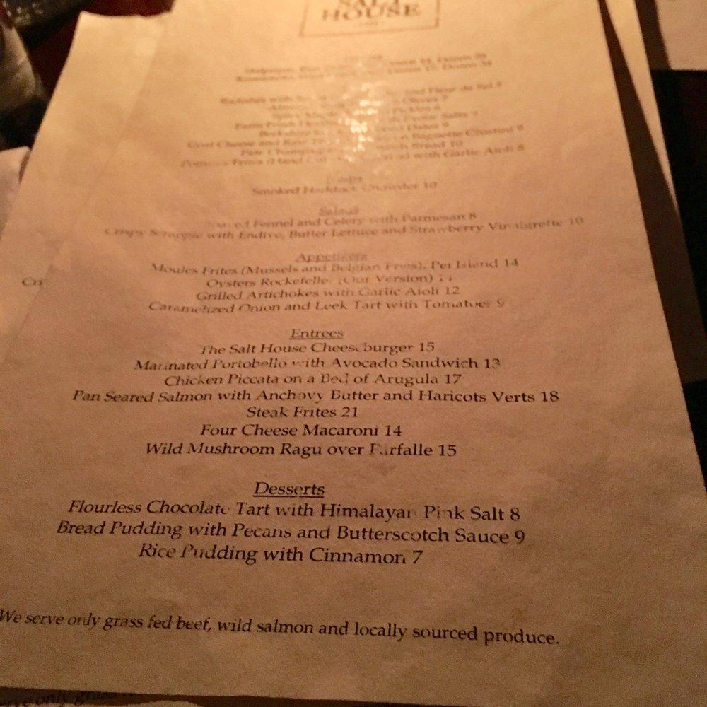 Menu at The Salt House pub & bar, New Hope