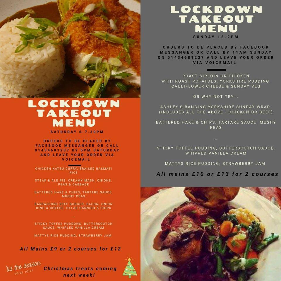 Menu at Barrasford Arms, Acomb