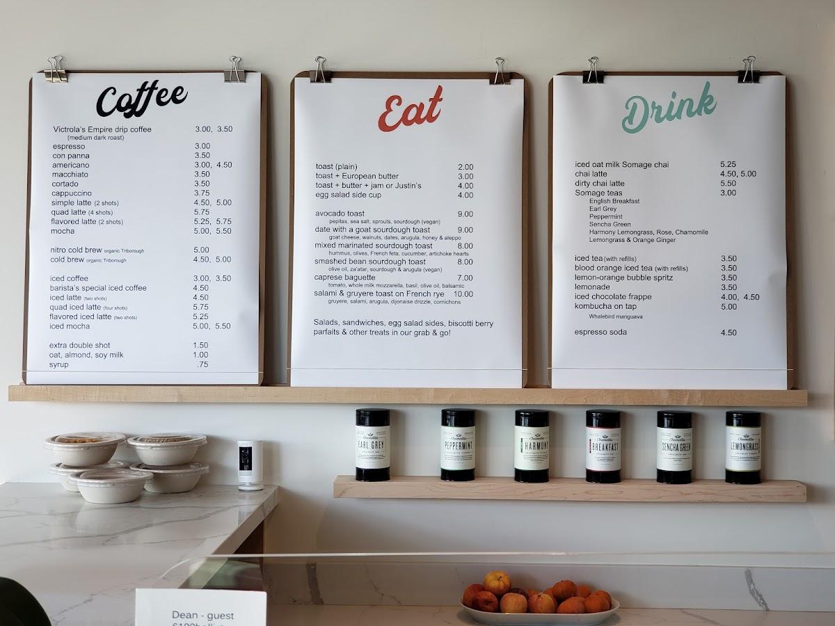 Menu at Dean: a coffee shop restaurant, Goleta