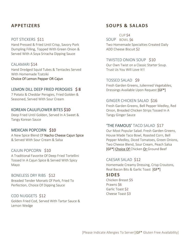 Menu at Mitchell's Cafe, Wetaskiwin