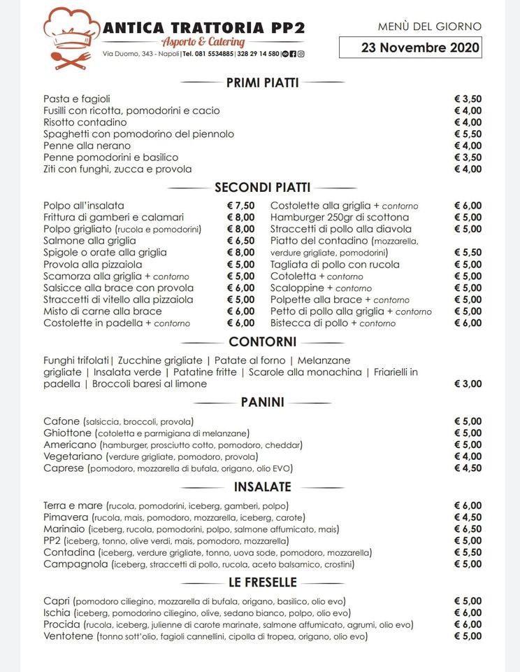 Menu da Antica Trattoria PP2 ristorante, Napoli