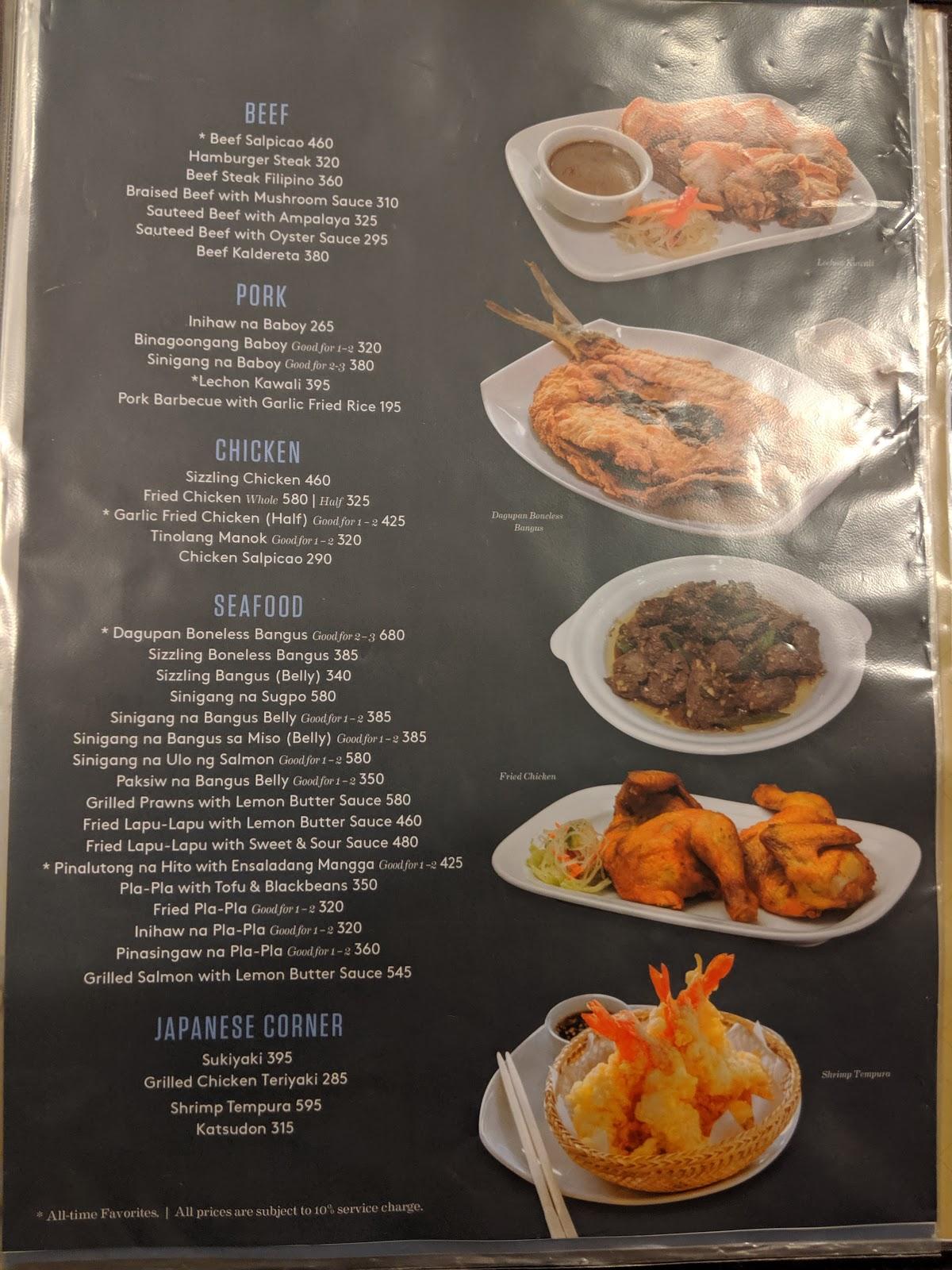 Menu at Floating Island Restaurant, Makati, H257+PR7