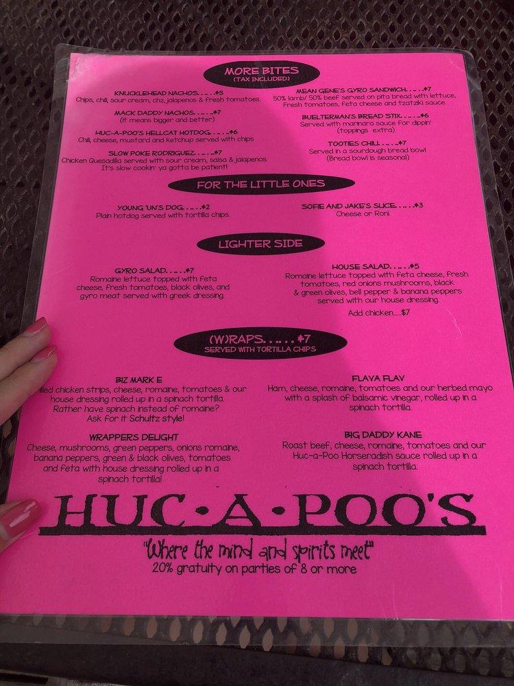 Menu at Huc-A-Poos Bites and Booze pub & bar, Tybee Island