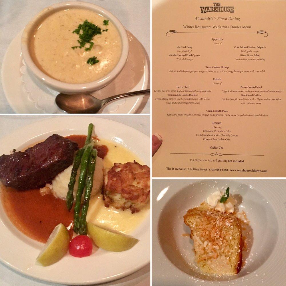 Menu at The Warehouse steakhouse, Alexandria, 214 King St