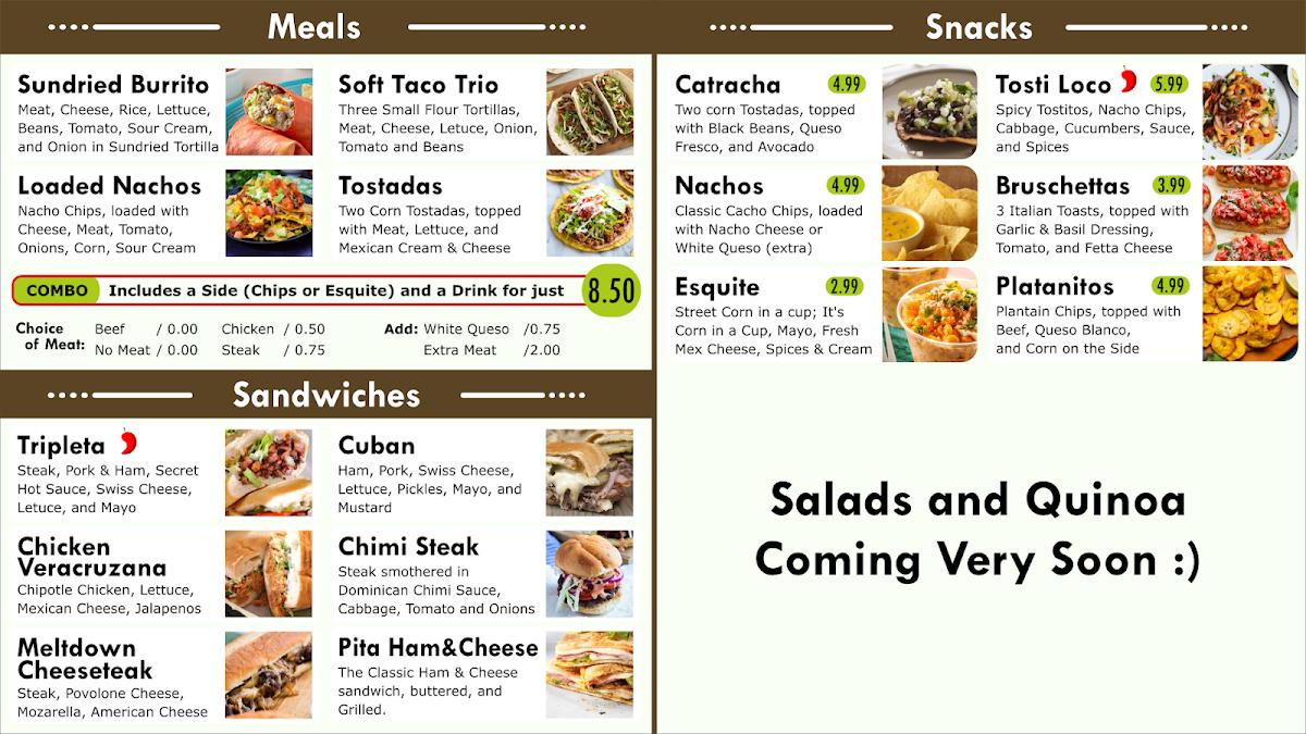 Menu at Canela Inc restaurant, Moultrie