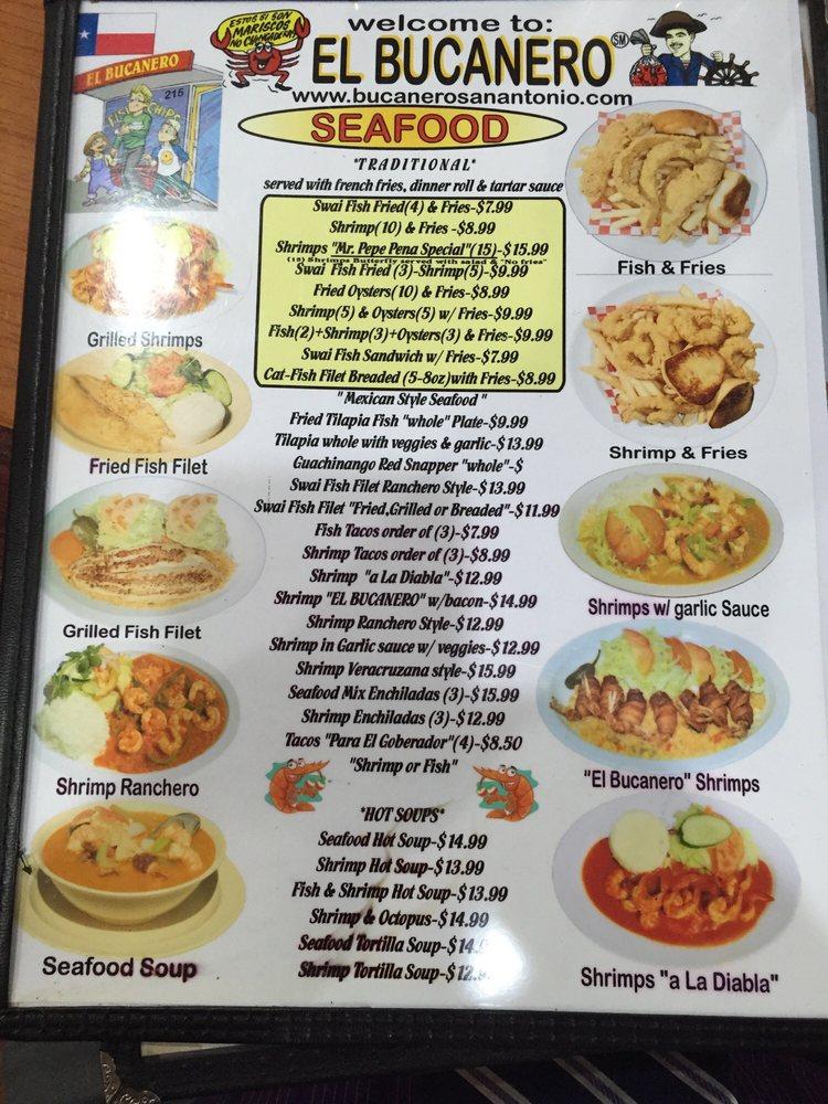 Menu at El Bucanero - Blanco restaurant, San Antonio, Blanco Rd