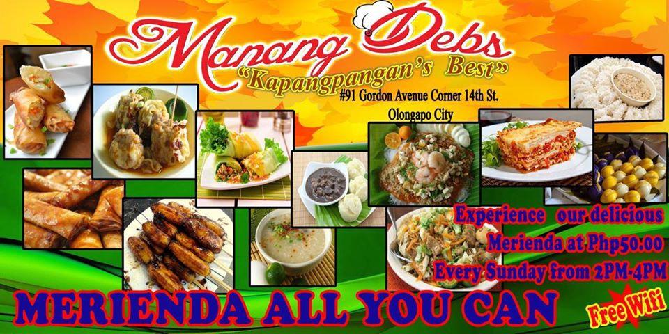 Menu at Manang Debs cafe, Olongapo