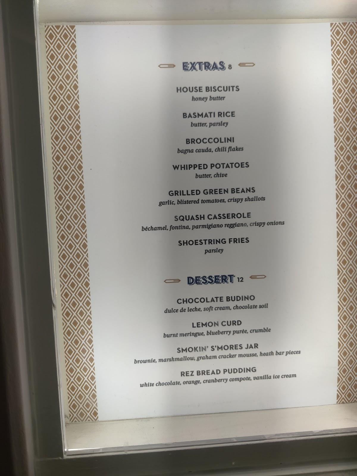 Menu at The Rez Grill (in Seminole Hard Rock Tampa) pub & bar, Tampa