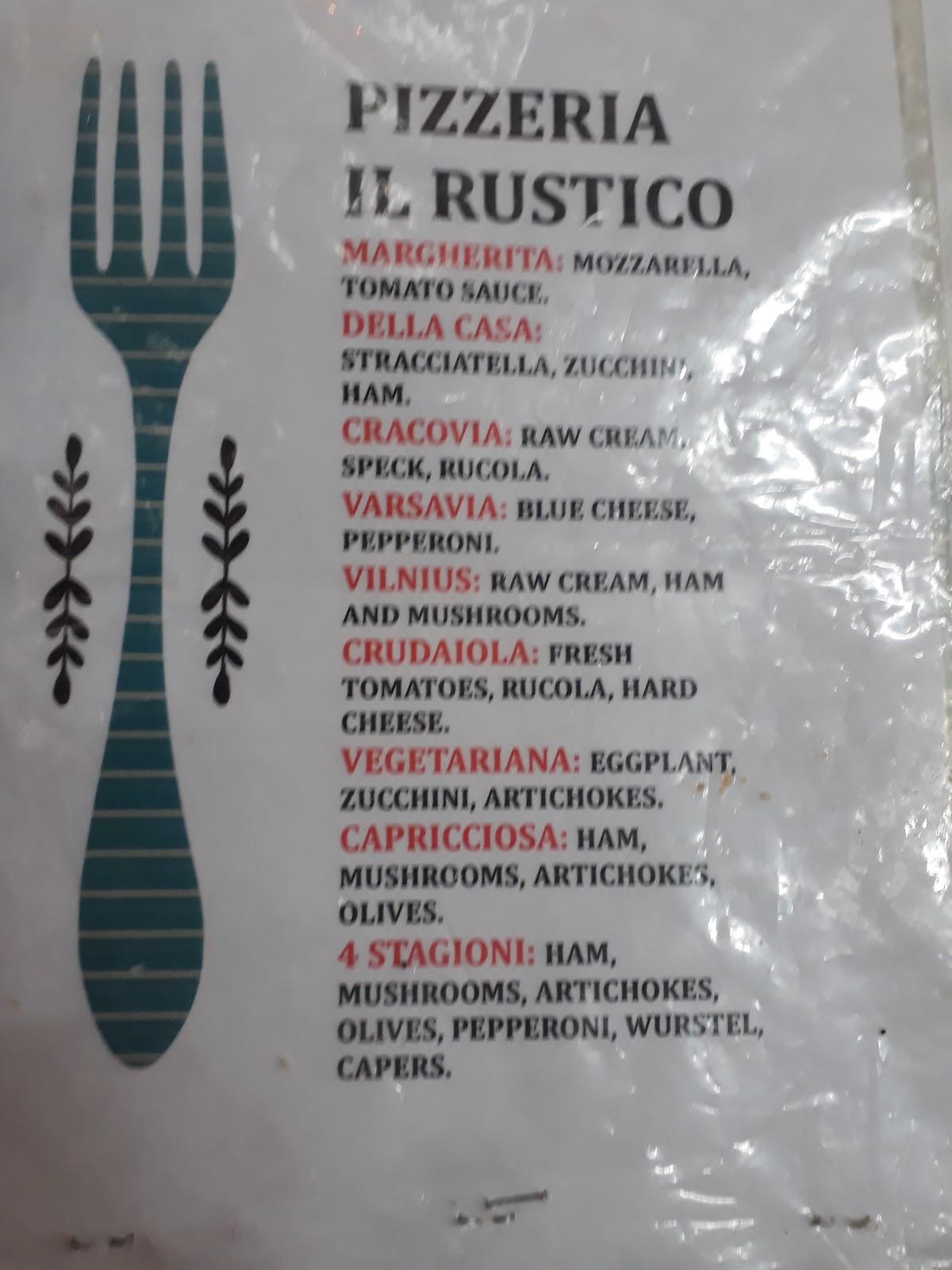 Speisekarte von Il Rustico pizza, Bari