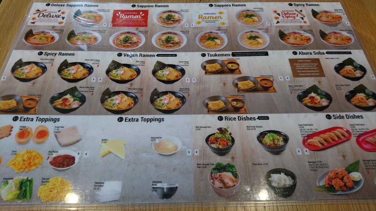 Menu at Ramen Zundo Chatswood restaurant, Chatswood