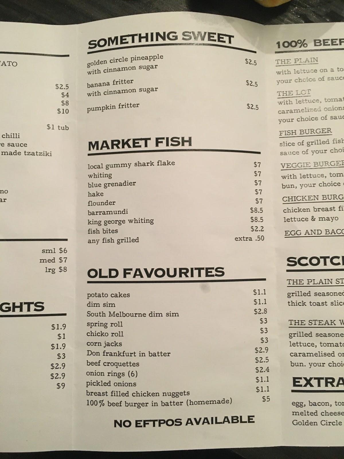 Menu at The Mall Eastfield Traditional Fish & Chips restaurant, Croydon ...