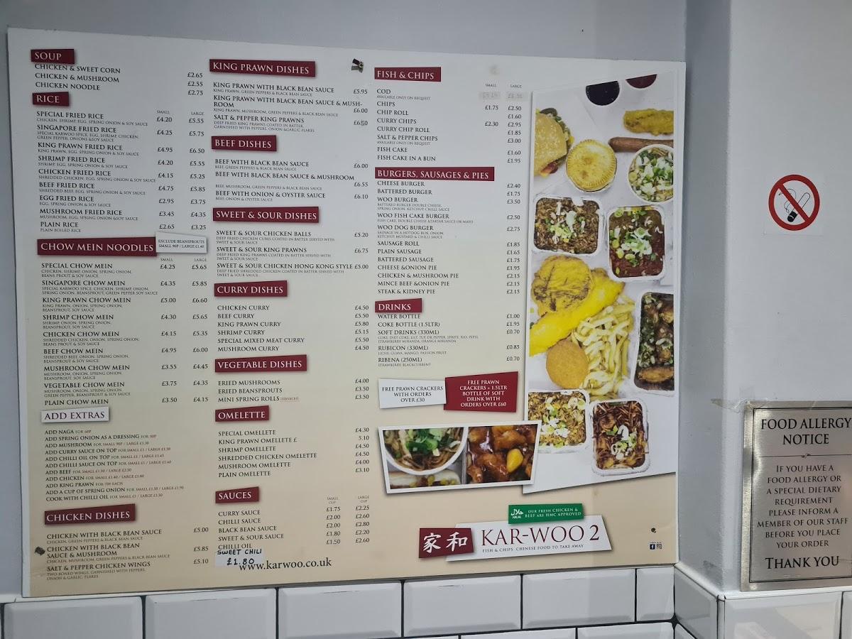 Menu at Kar Woo Halal Chinese Takeway (Forest Gate) restaurant, London