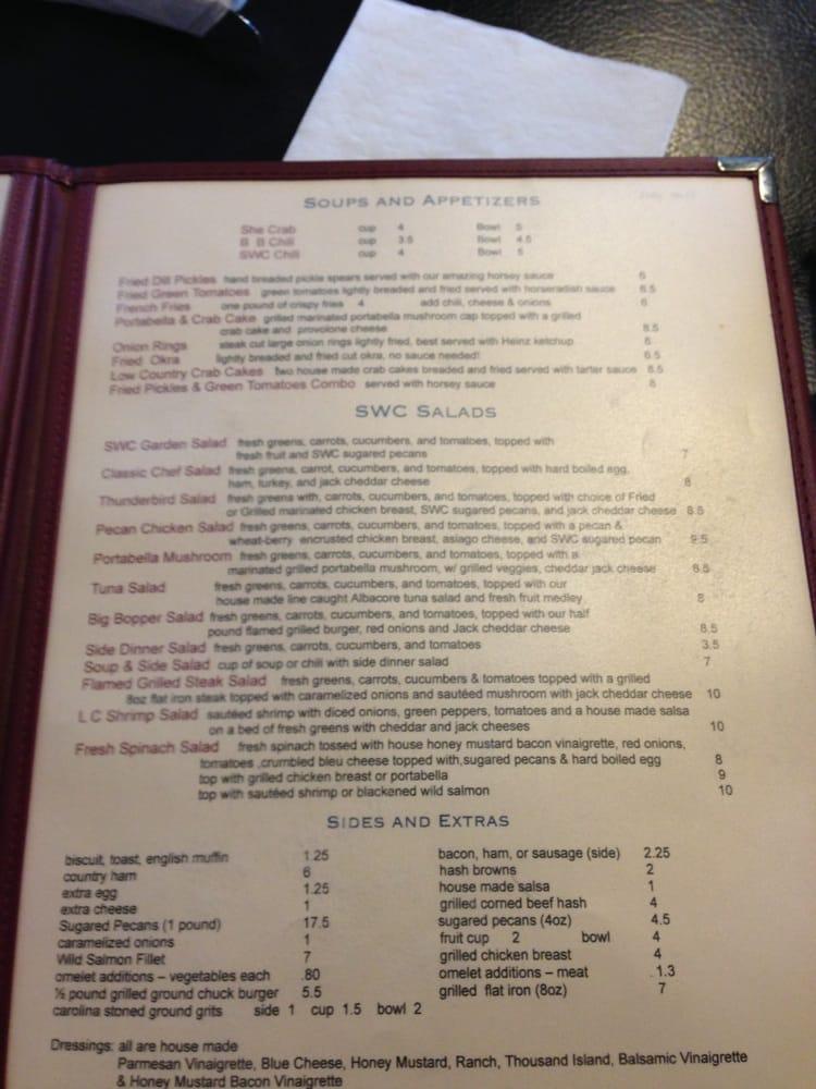 Menu at Sweetwater Cafe, Charleston, 801 Folly Rd