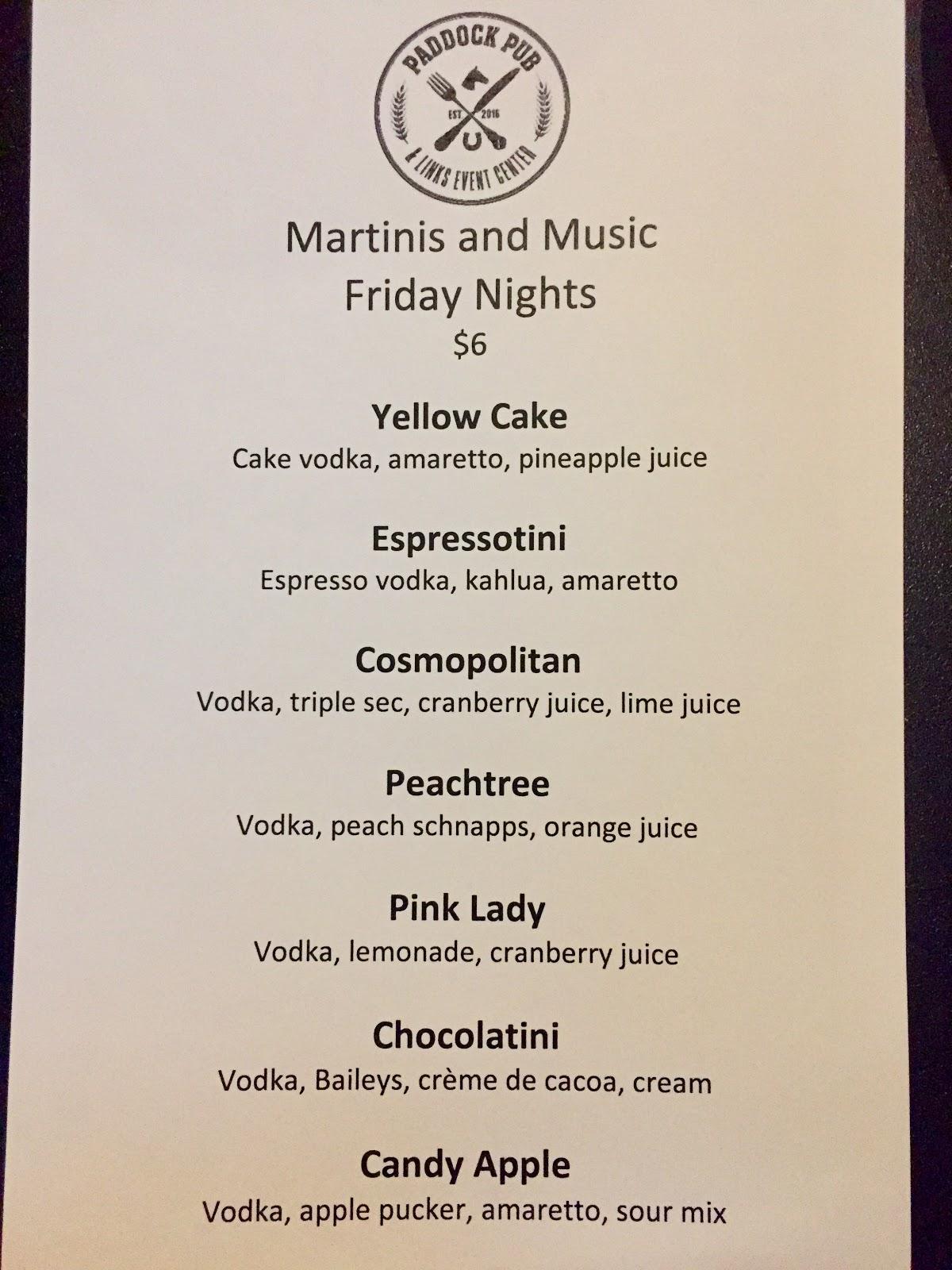 Menu at The Paddock Pub, Groveport