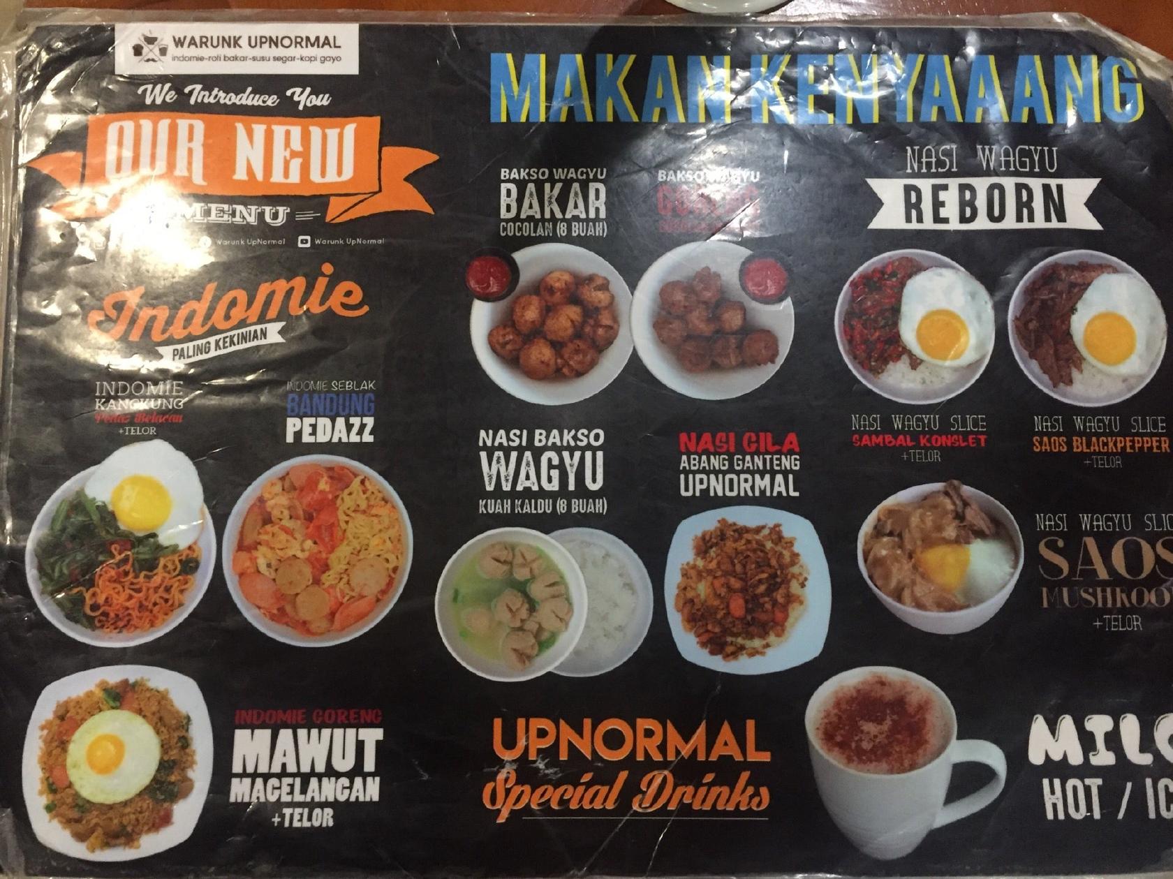 Carta del café Warunk Upnormal Cilacap, Cilacap, Jl. S. Parman No.14 - 16