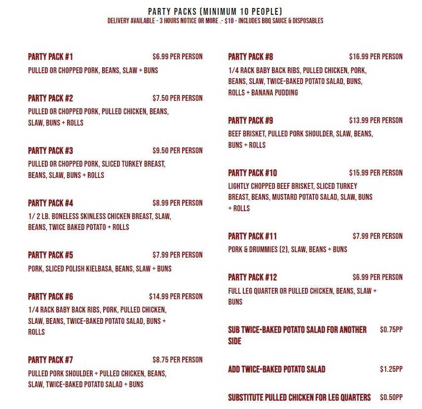 Menu at One & Only BBQ, Southaven