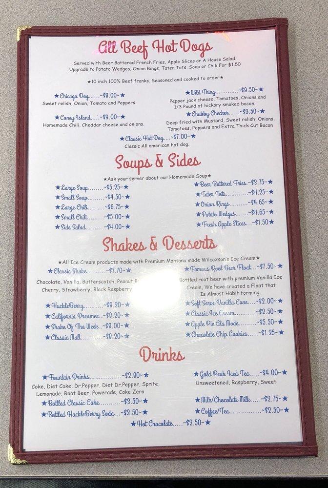 Menu at Canyon Street Grill restaurant, West Yellowstone
