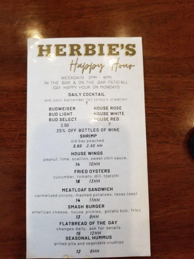 Menu at Herbie's pub & bar, Clayton, Maryland Ave