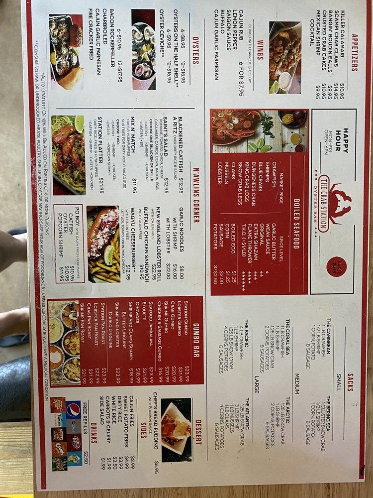 Menu at The Crab Station - Fort Worth Presidio pub & bar, Fort Worth