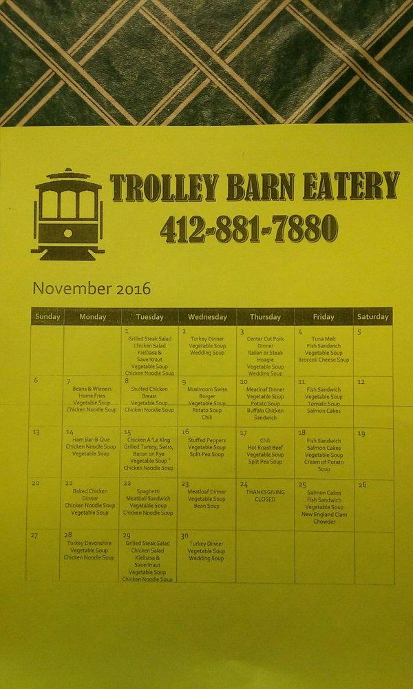Trolley Barn Eatery in Castle Shannon - Restaurant menu and reviews