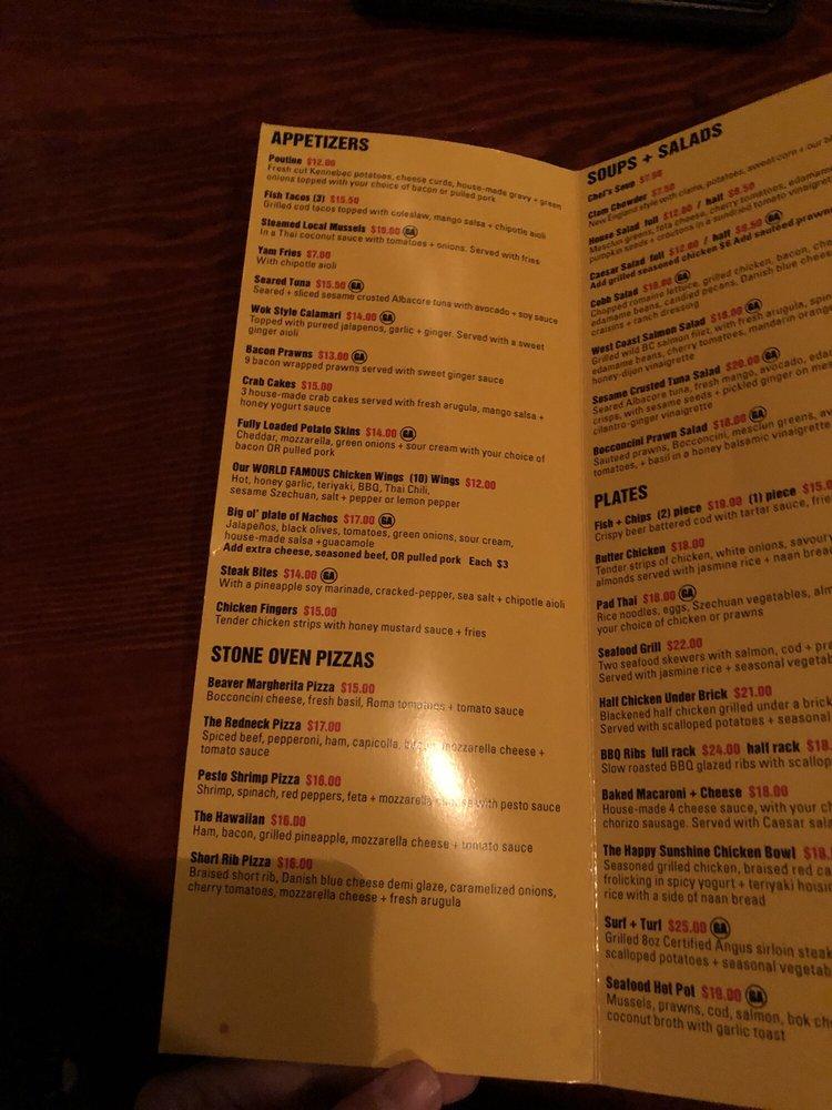 Menu at Flying Beaver Bar & Grill, Richmond