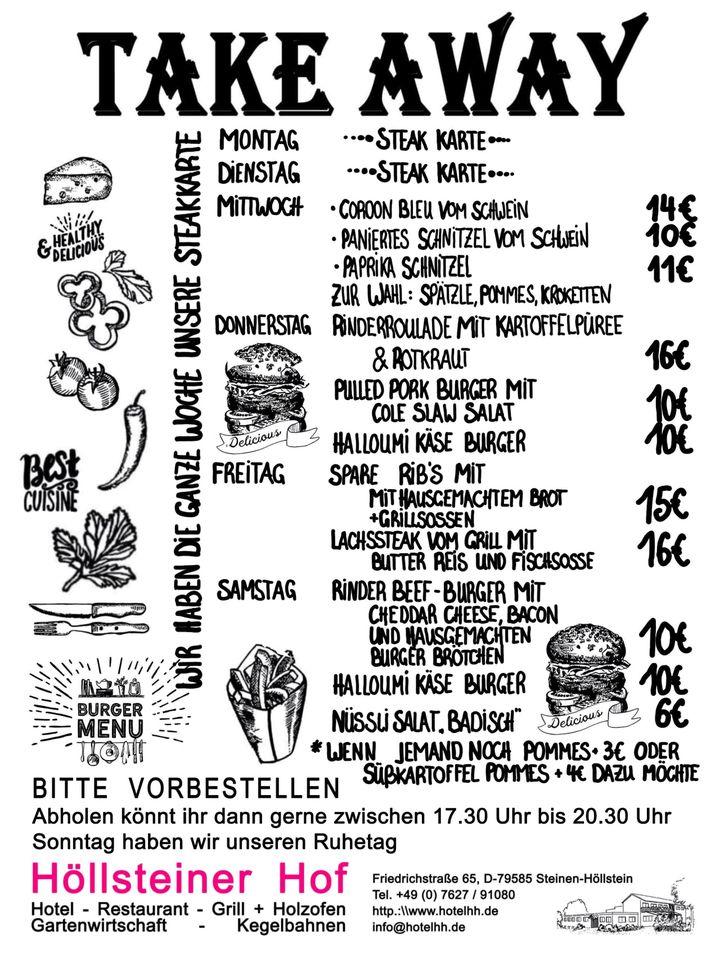 Speisekarte von Höllsteiner Hof BBQ, Steinen