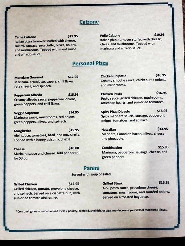 Menu at Mangiare Italian Restaurant, Independence