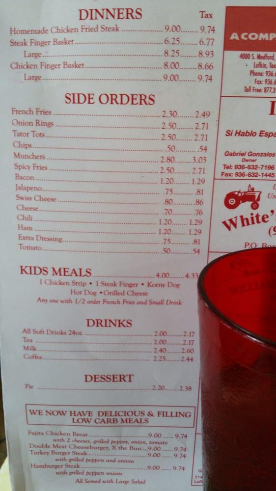 Menu at Mom's Diner restaurant, Lufkin, 420 W Frank Ave