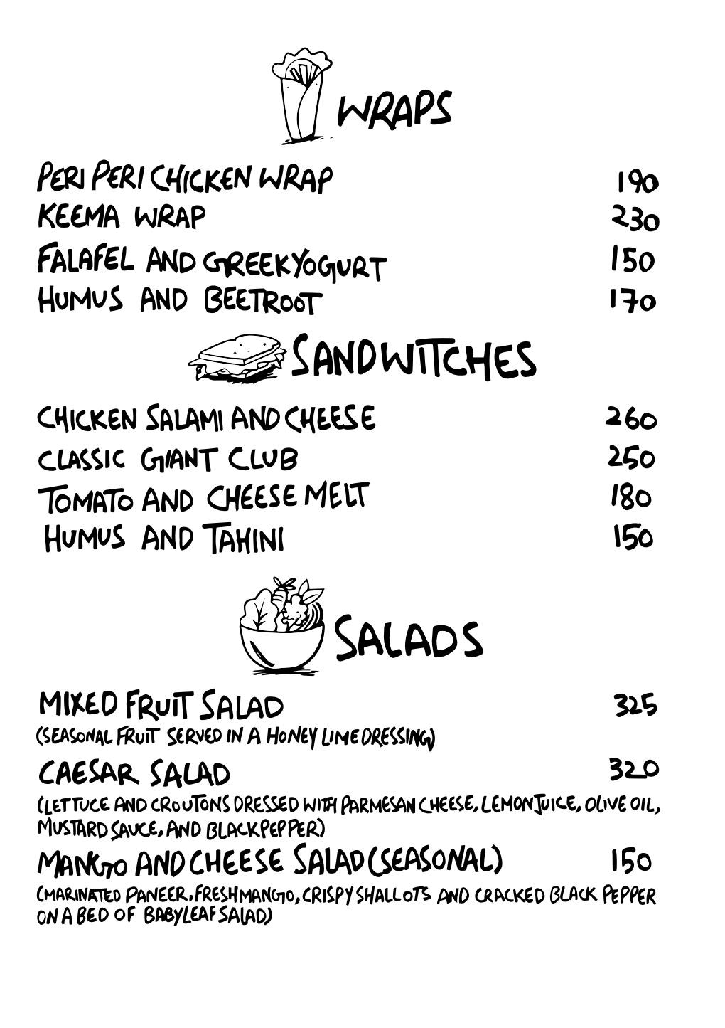 Menu at Books & Bricks Cafe, Srinagar