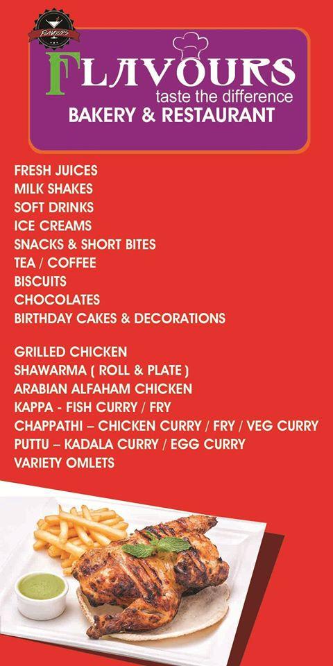 Menu at Cafe Flavours, Kollam