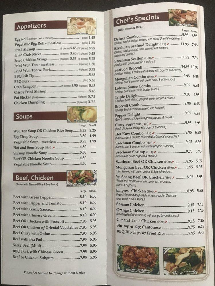 Menu at Grand Chinese Kitchen restaurant, Chicago, 100 W 87th St