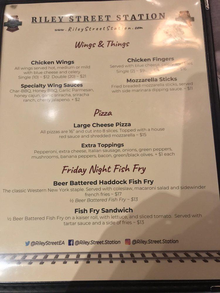 Menu at Riley Street Station pub & bar, East Aurora