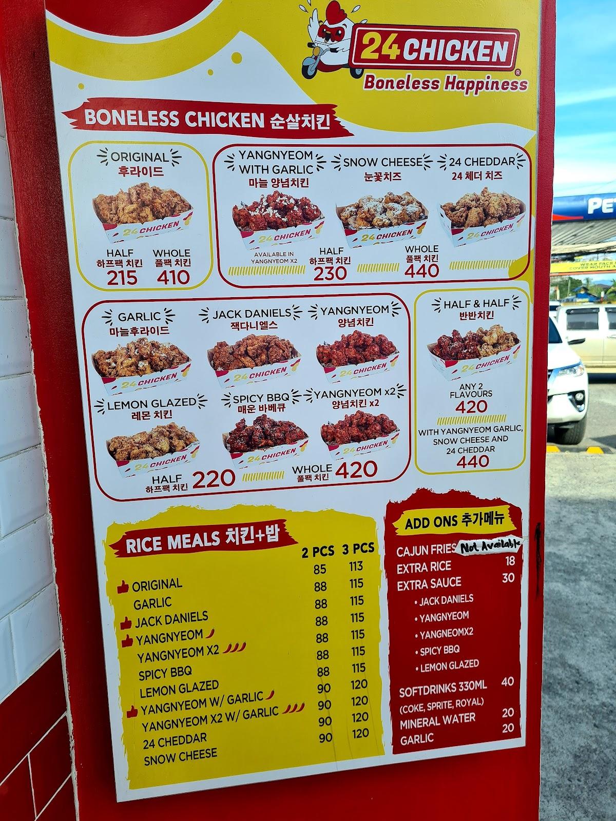 Carta del restaurante 24 Chicken Matina - Davao, Dávao