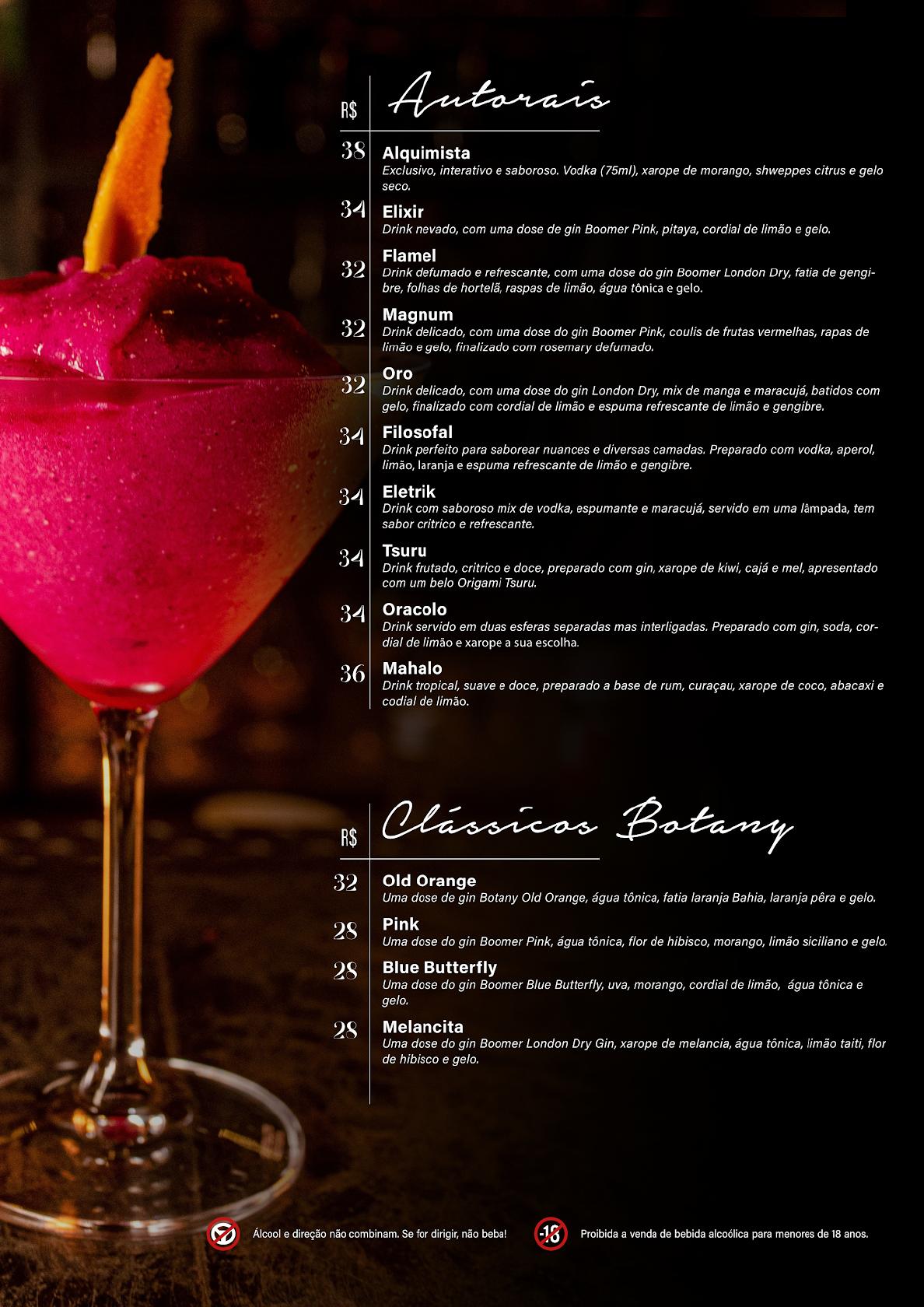 Menu at Alquimia Gastrobar, João Pessoa