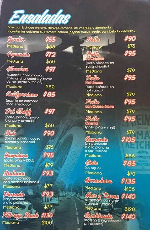 Carta del restaurante Amerix Burger Municipio Libre, Aguascalientes