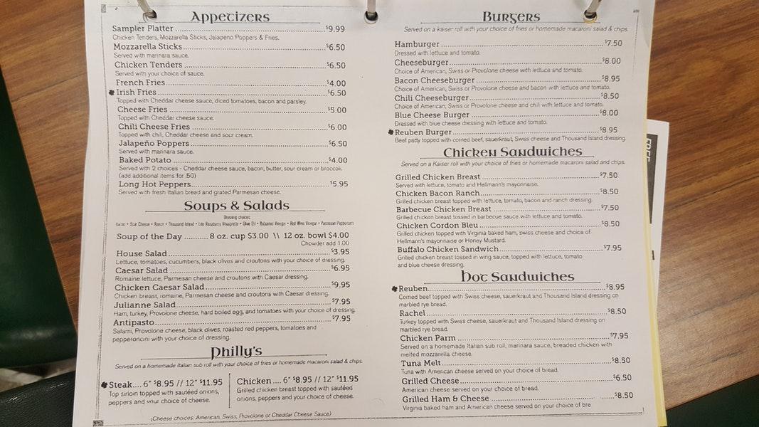 Menu at Griffin's Pub, Utica