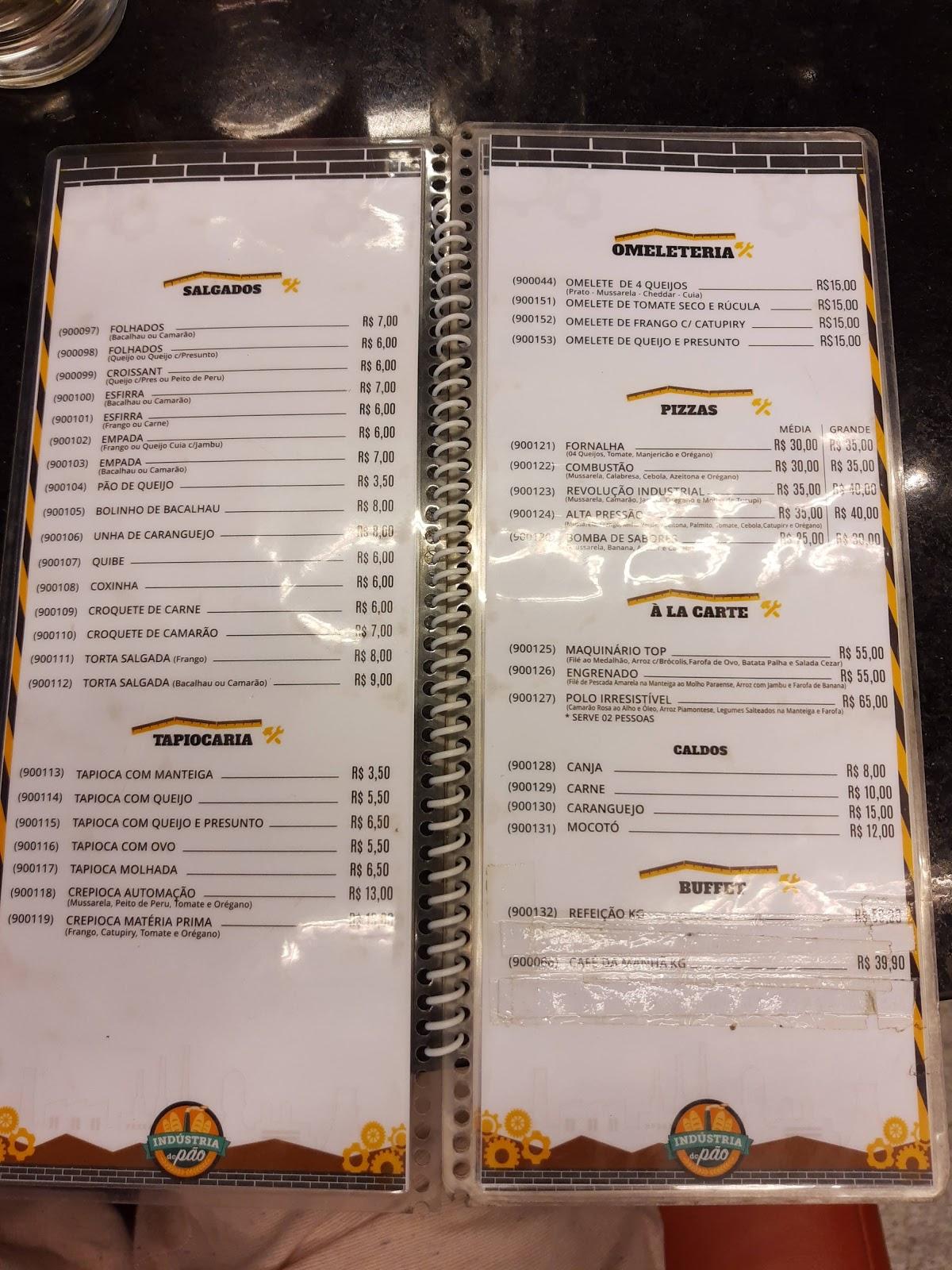 Menu at Indústria do Pão cafe, Ananindeua, Passagem Olinto Meira