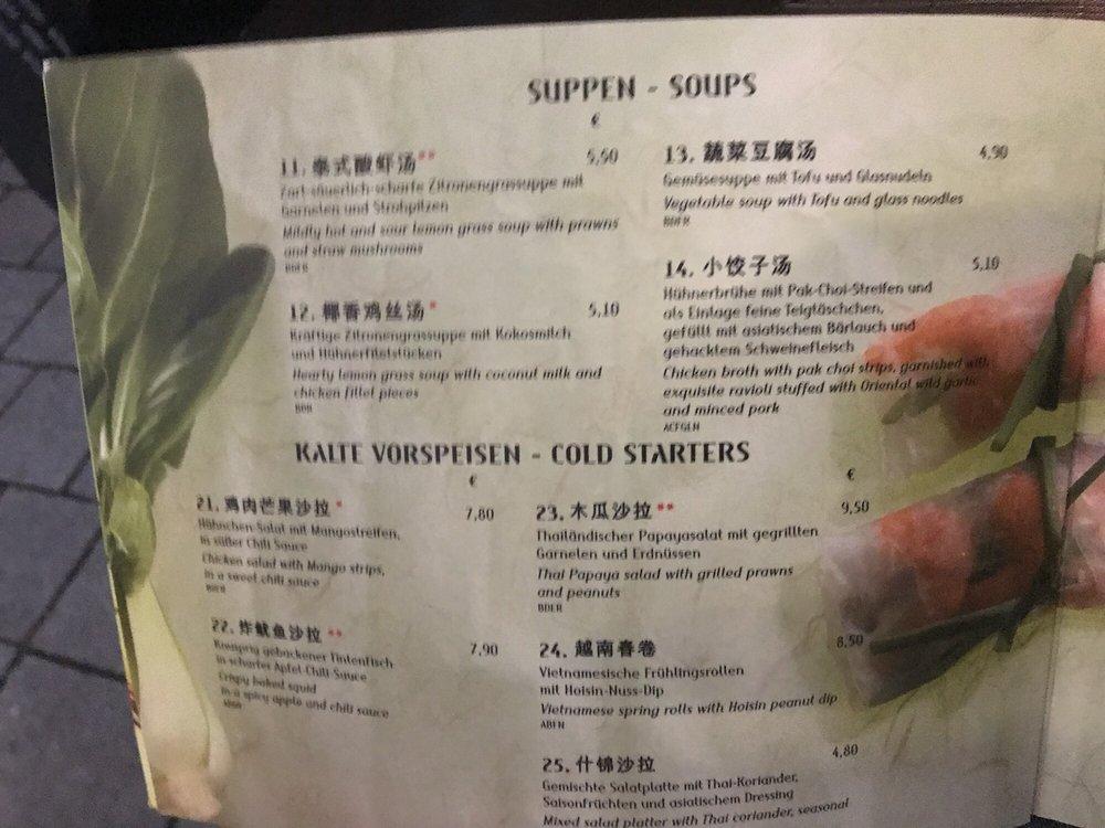 Menu at Thai-Li-Ba pub & bar, Innsbruck