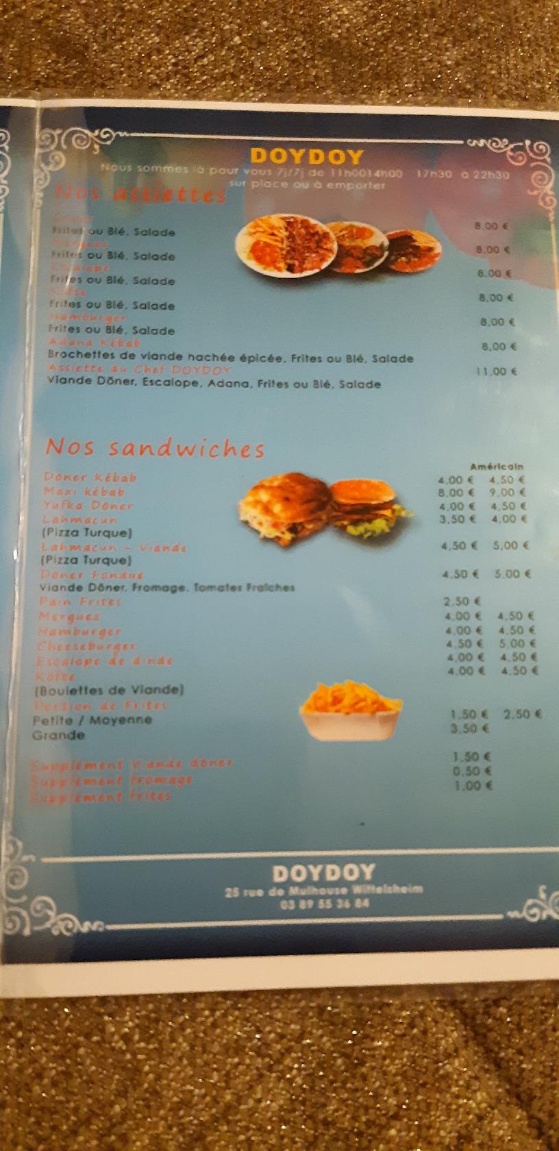 Menu at Dila Kebab, Wittelsheim