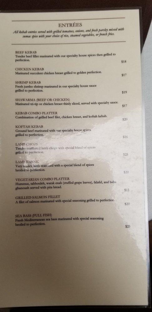 Menu at The Garden Mediterranean Restaurant & Cafe, Santa Maria
