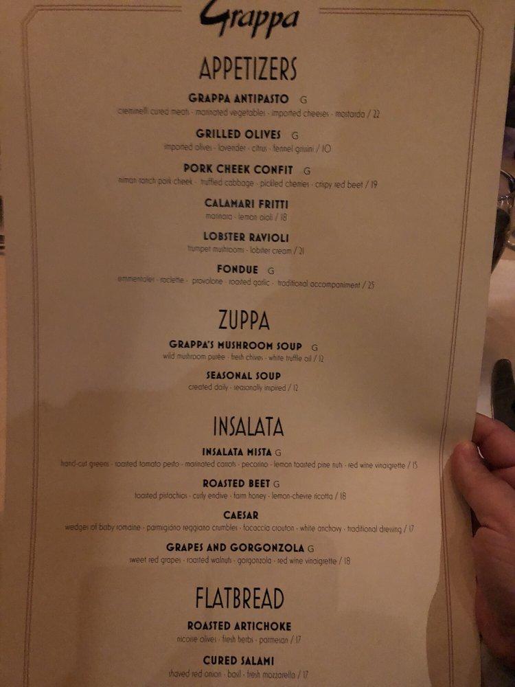 Menu at Grappa pub & bar, Park City, 151 Main St