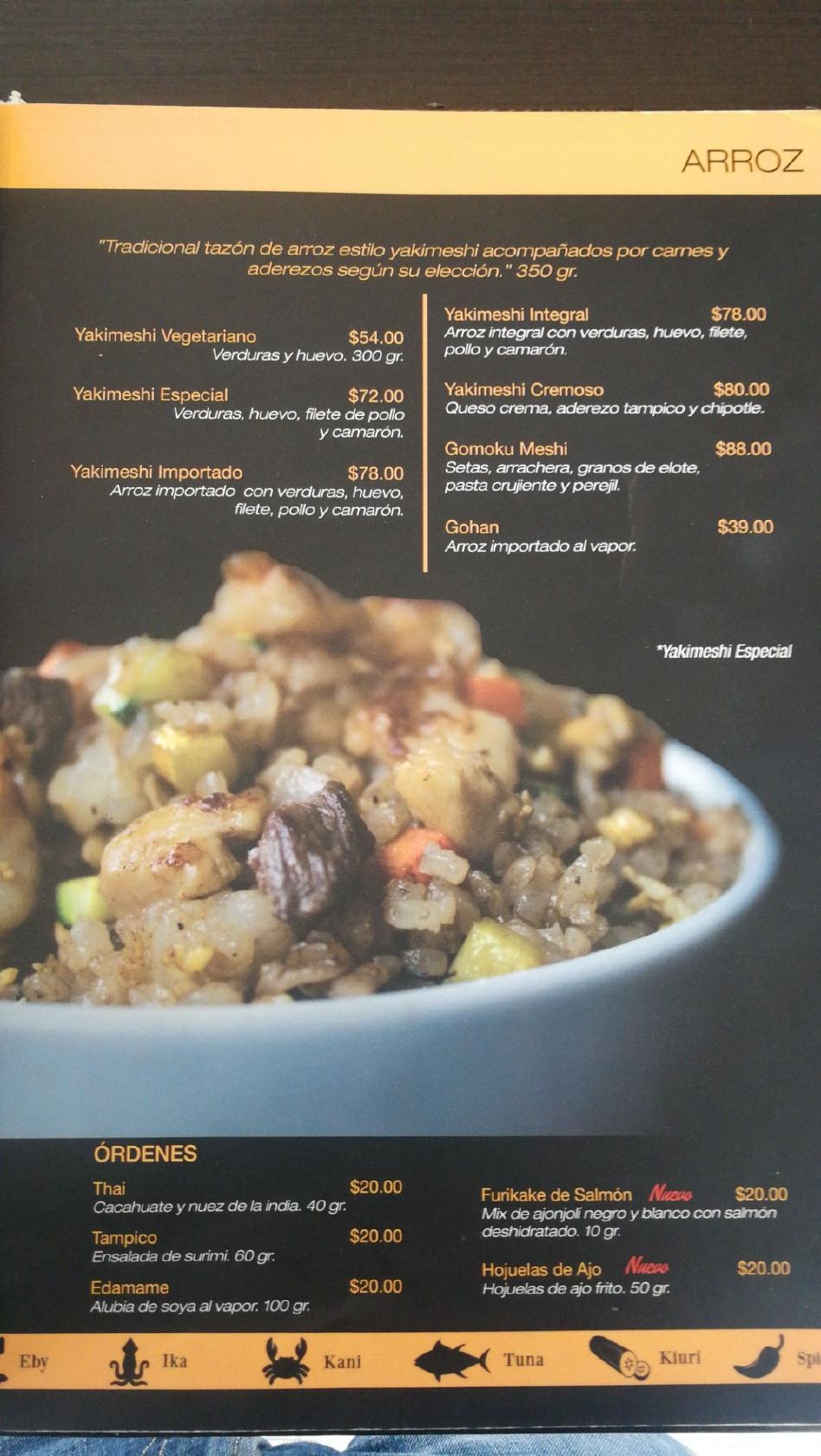 Carta del restaurante Shirushi San Juan del Río, San Juan del Río