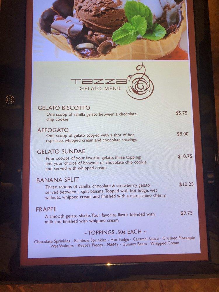 Menu at Café Tazza Delizioso cafe, Atlantic City, Harrah's Resort