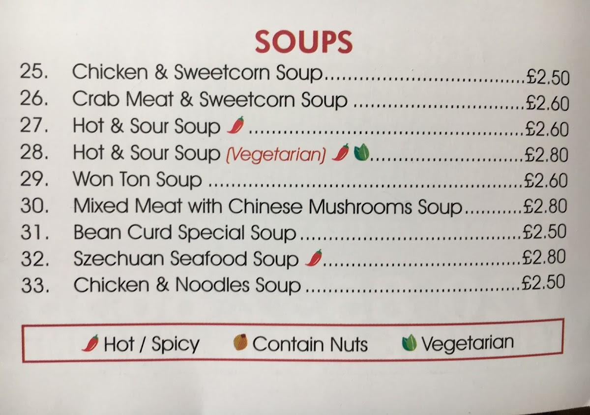 Menu at Sun Sing - Takeaway fast food, Dagenham