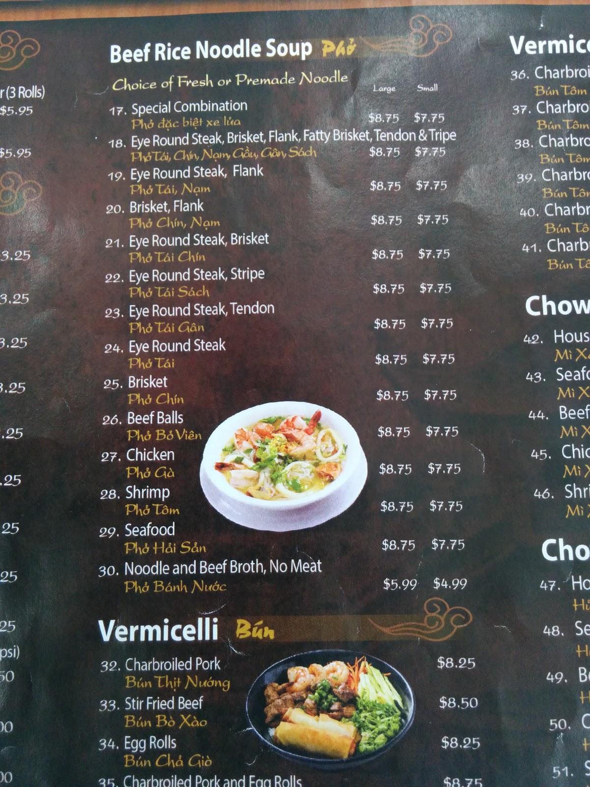 Menu at 5 Stars Pho Restaurant, Riverside