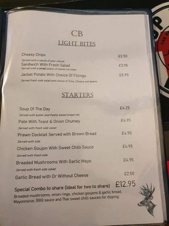 Menu at Charlie Bassett's pub & bar, Stoke-on-Trent