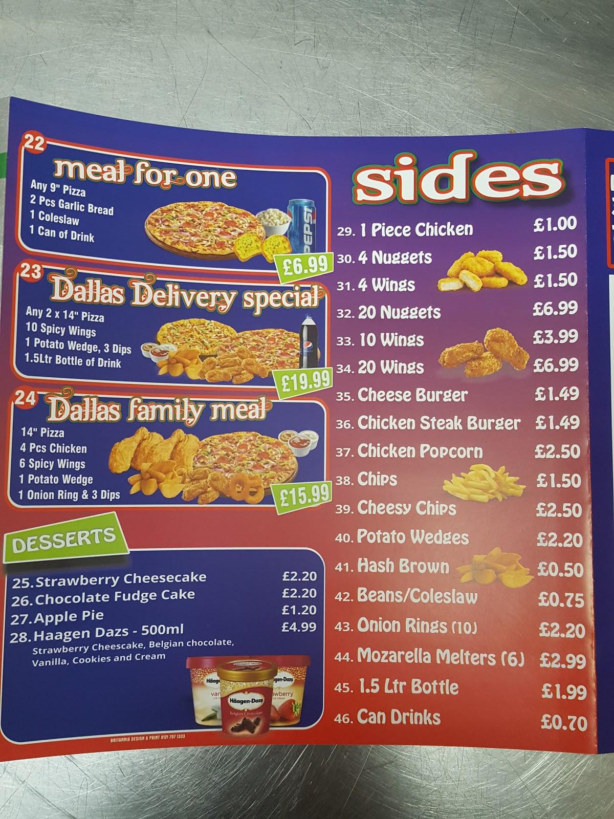Menu at DADA CHICKEN & PIZZA restaurant, Coventry