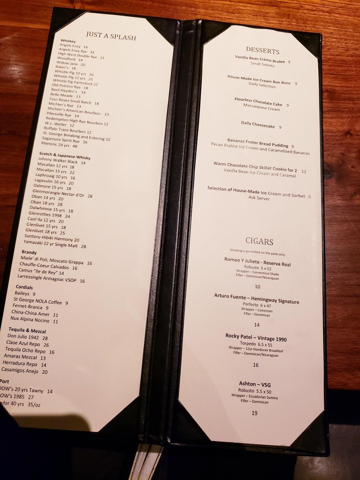 Menu at Kaiser's Chophouse pub & bar, Sandy Springs, Roswell Rd